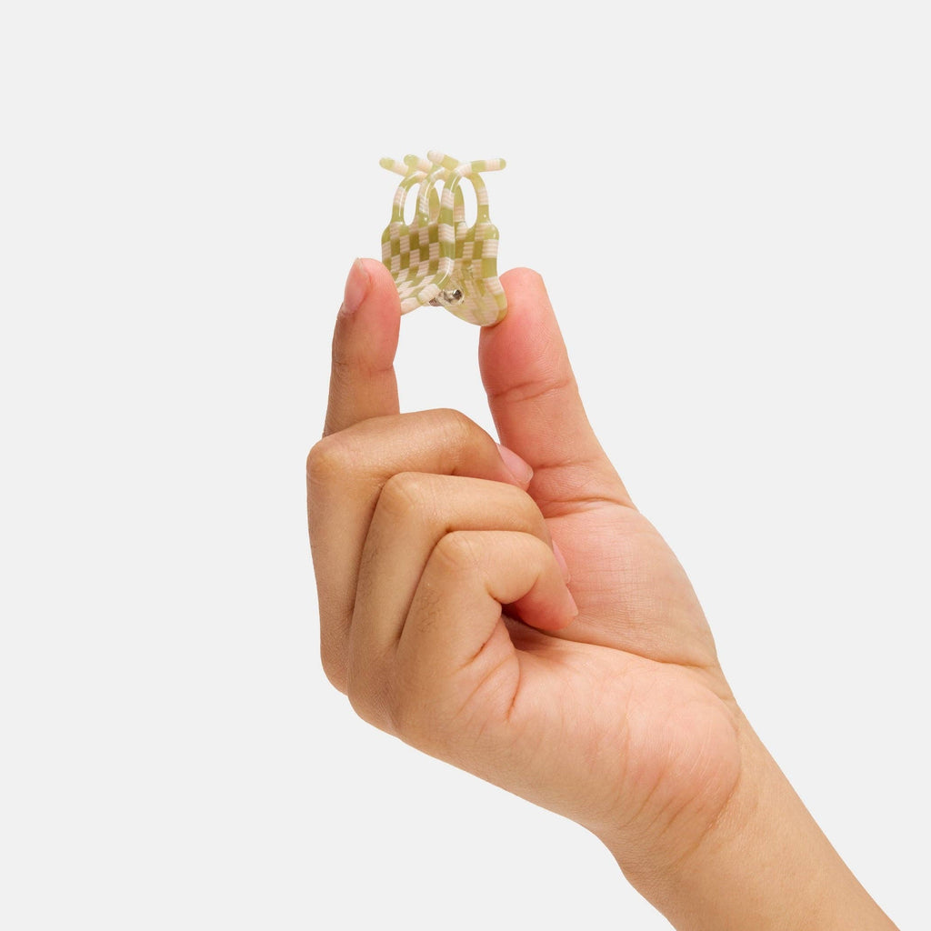 CHUNKS - Mini Claw in Olive Check — Lake